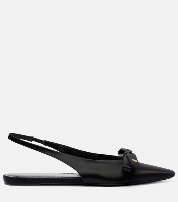 Balenciaga Nano Bb Satin Slingback Flats