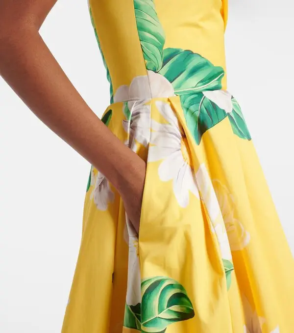 LEO LIN Lynn Floral Cotton Bustier Dress