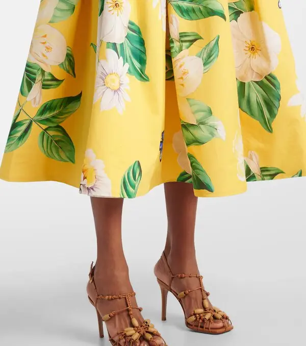 LEO LIN Lynn Floral Cotton Bustier Dress