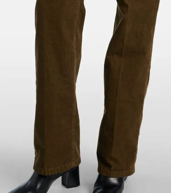 Saint Laurent Clyde Corduroy Straight Pants - Green