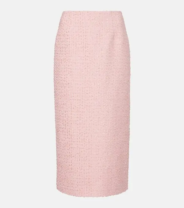 Carolina Herrera Pencil Tweed Skirt - Pink
