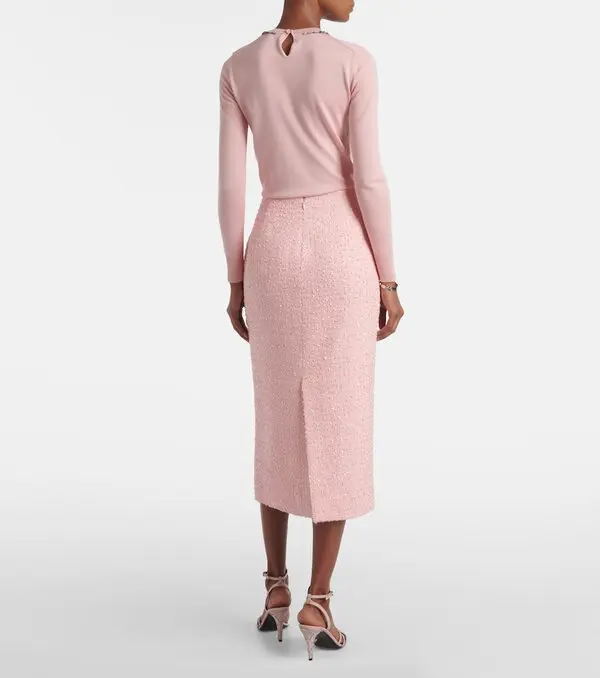 Carolina Herrera Pencil Tweed Skirt - Pink