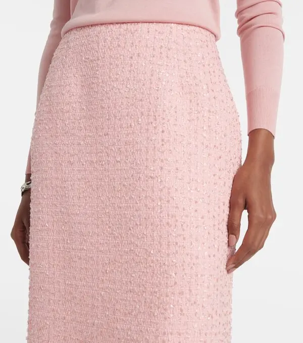 Carolina Herrera Pencil Tweed Skirt - Pink