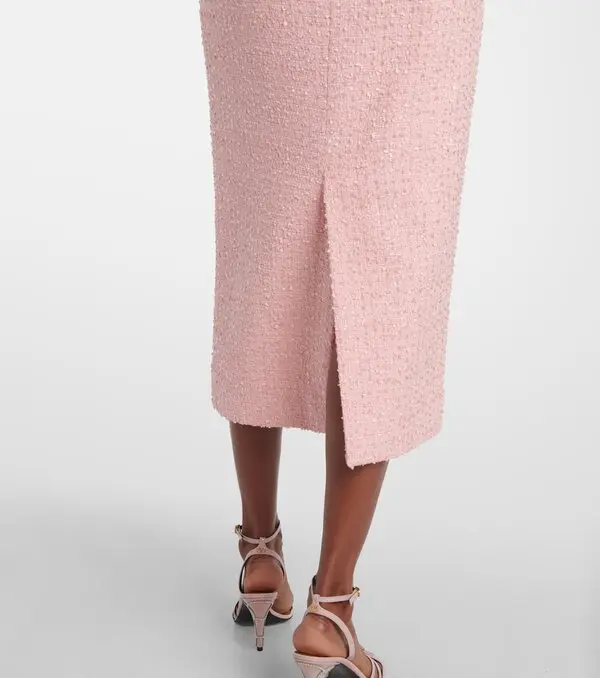 Carolina Herrera Pencil Tweed Skirt - Pink
