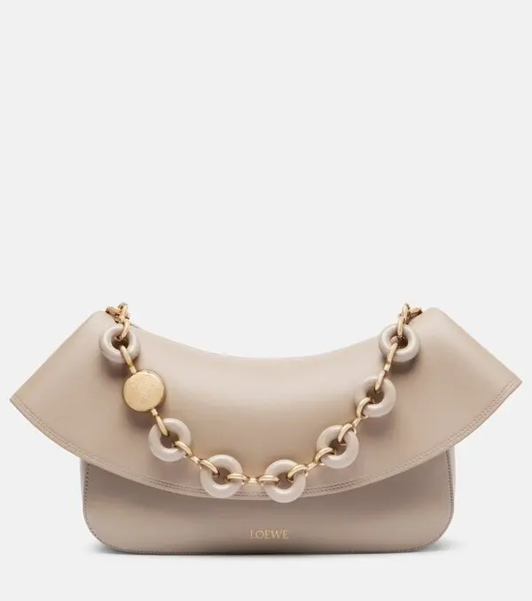 Loewe Ola Medium Leather Shoulder Bag - Beige