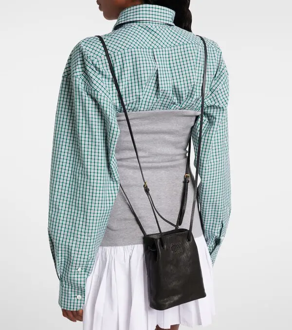 Miu Miu Logo Leather Bucket Bag