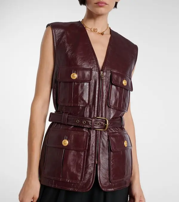 Chloé Belted Leather Vest