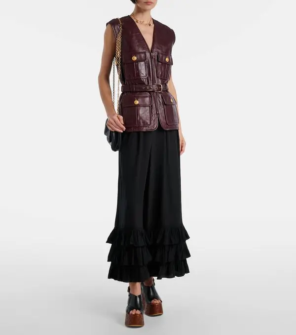 Chloé Belted Leather Vest