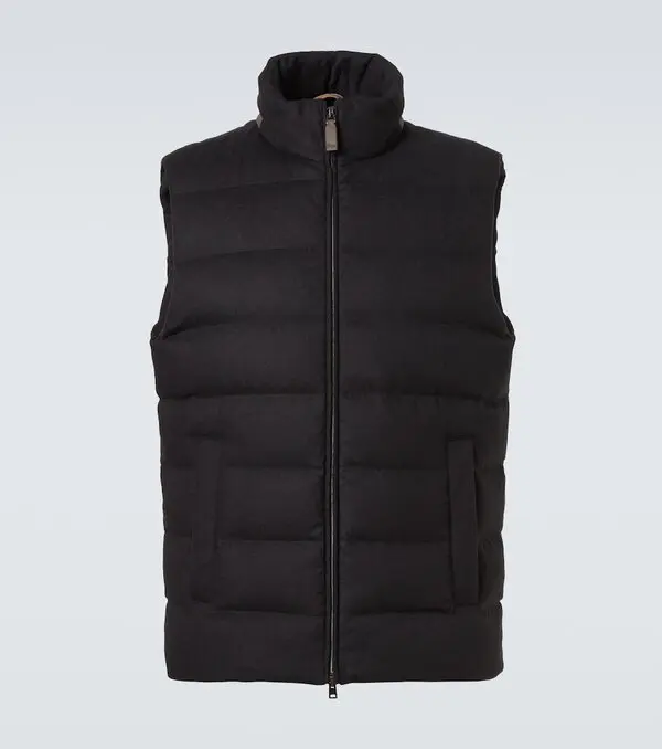 Herno Down-paneled Silk And Cashmere Vest - Black