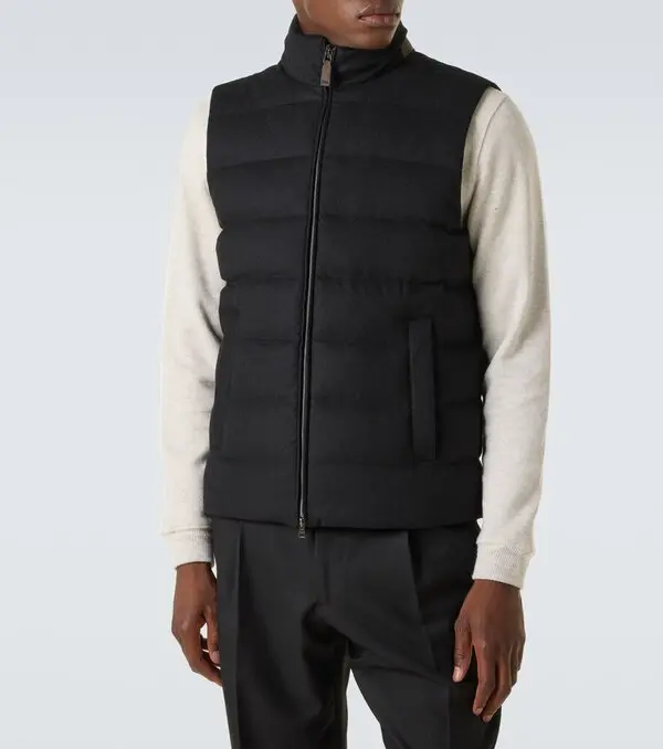 Herno Down-paneled Silk And Cashmere Vest