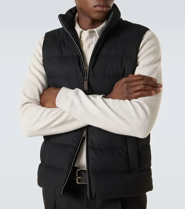 Herno Down-paneled Silk And Cashmere Vest