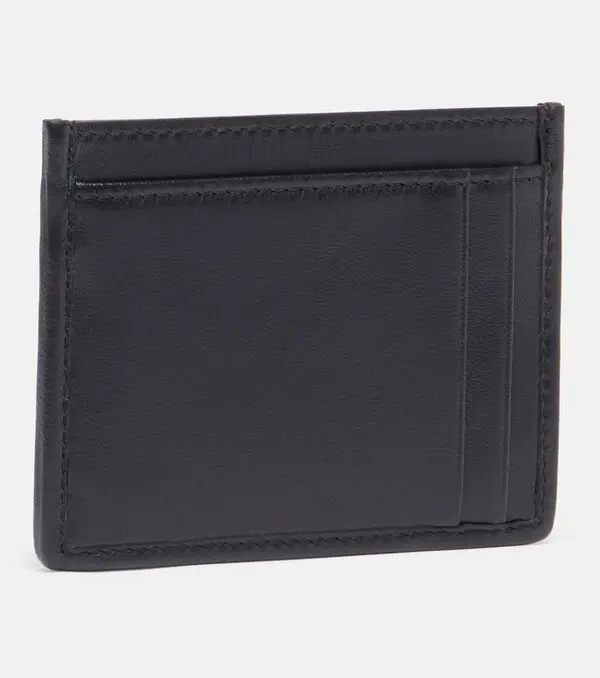 Miu Miu Logo Matelassé Leather Card Holder - Black