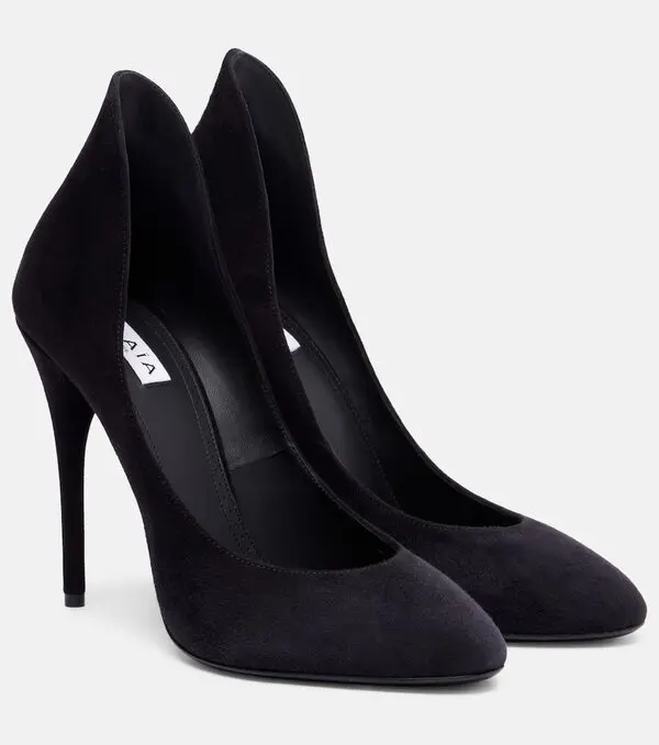 Alaïa Decollete 110 Suede Pumps - Black