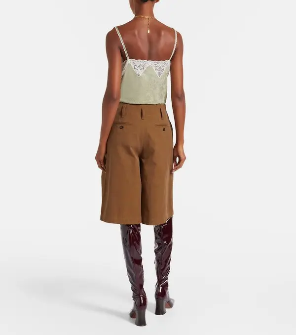 Chloé High-rise Cotton Canvas Bermuda Shorts