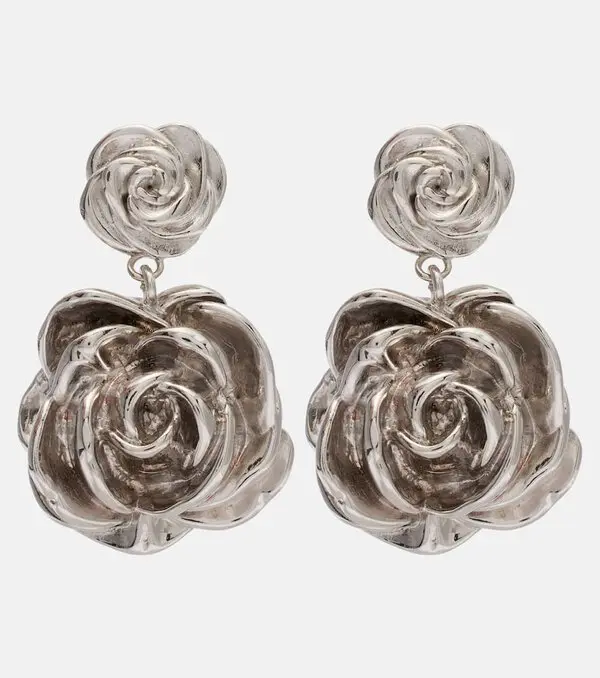 Magda Butrym Floral Dangle Earrings - Silver