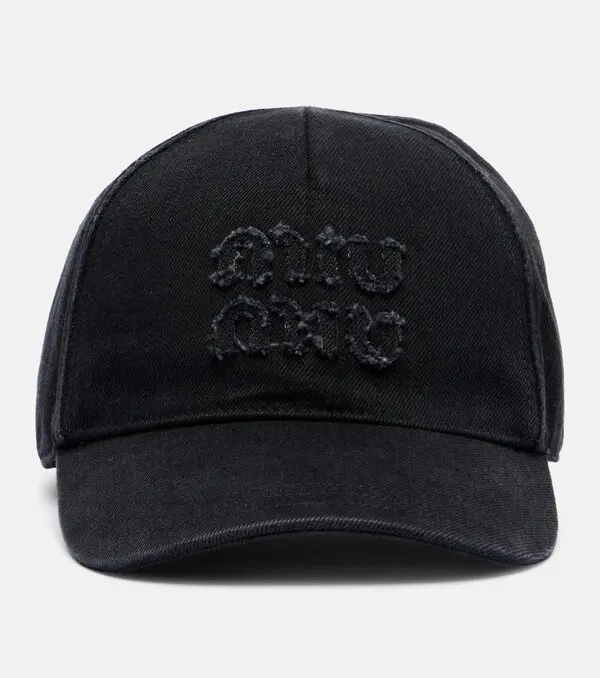 Miu Miu Logo Denim Baseball Cap