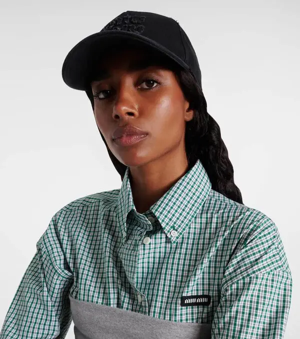 Miu Miu Logo Denim Baseball Cap