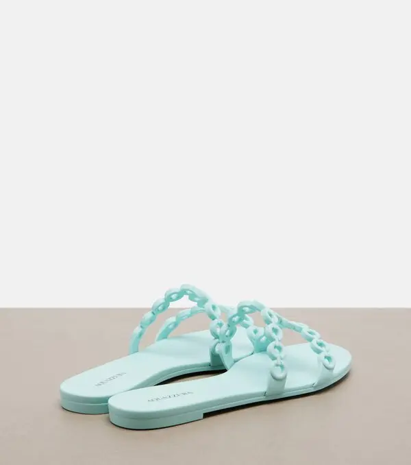AQUAZZURA Infinity Chain Jelly Slides - Blue