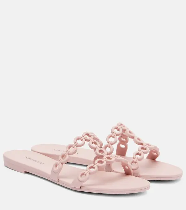 AQUAZZURA Infinity Chain Jelly Slides - Pink