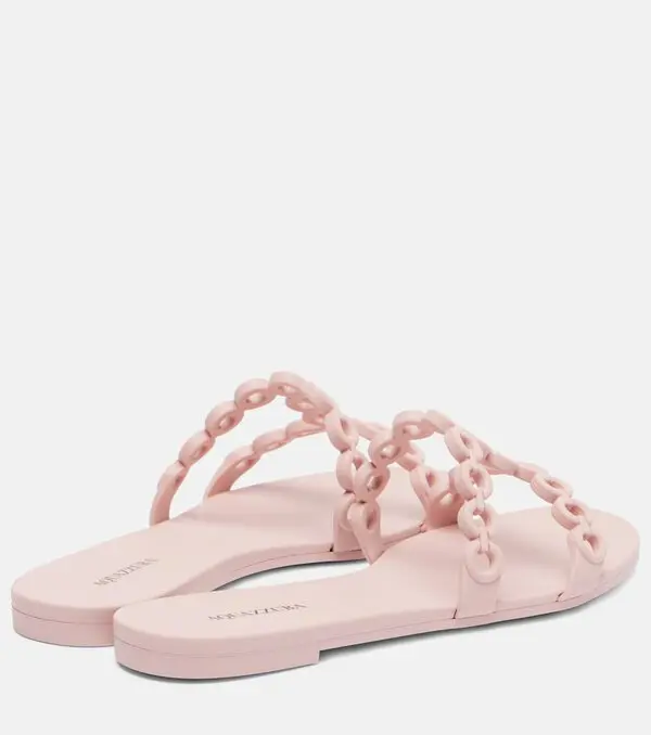 AQUAZZURA Infinity Chain Jelly Slides - Pink