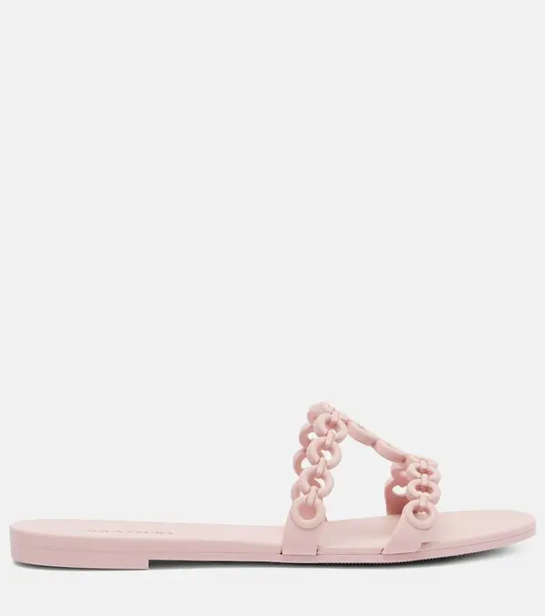AQUAZZURA Infinity Chain Jelly Slides - Pink