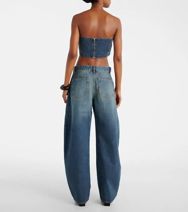 Alaïa High-rise Barrel-leg Jeans - Blue