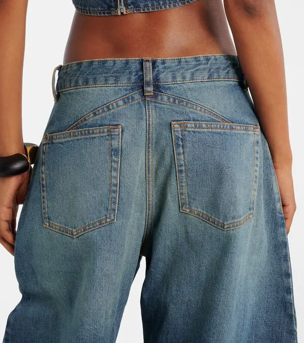 Alaïa High-rise Barrel-leg Jeans - Blue