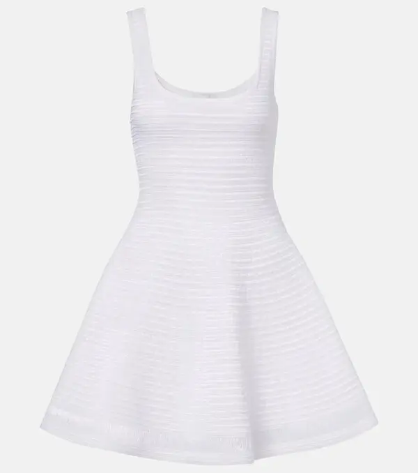 Alaïa Peplum Mini Dress - White