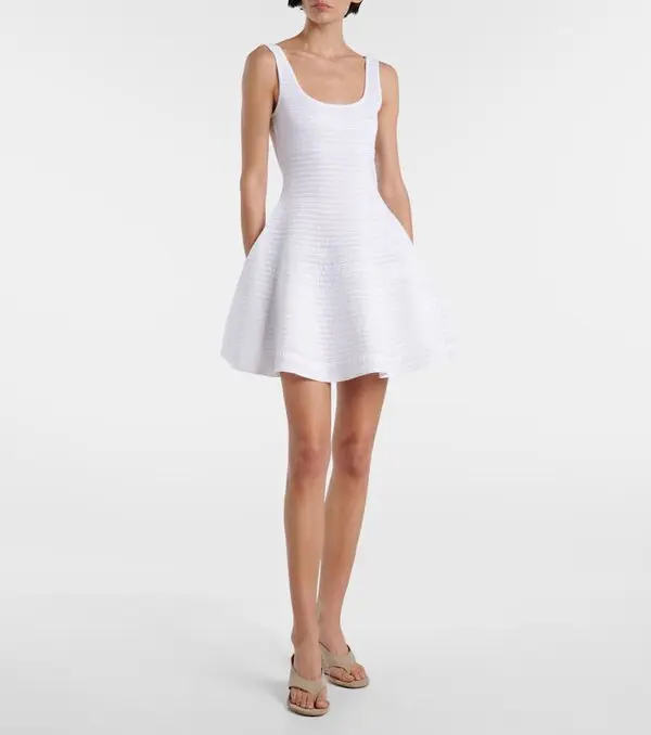 Alaïa Peplum Mini Dress - White