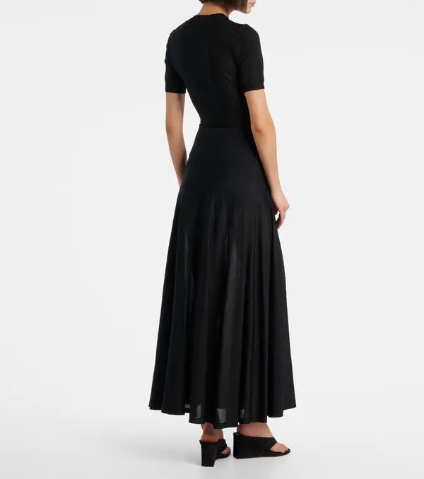 Alaïa Flared Maxi Skirt - Black