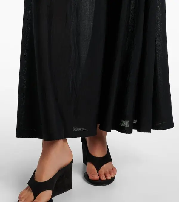 Alaïa Flared Maxi Skirt - Black