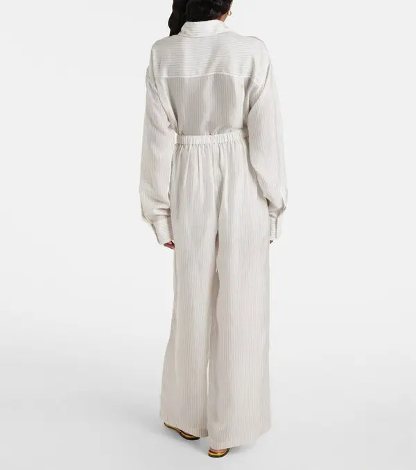 THE FRANKIE SHOP Brenna Striped Wide-leg Pants