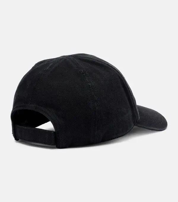 Miu Miu Logo Denim Baseball Cap - Black