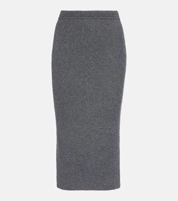 TOM FORD Cashmere And Cotton-blend Midi Skirt - Grey