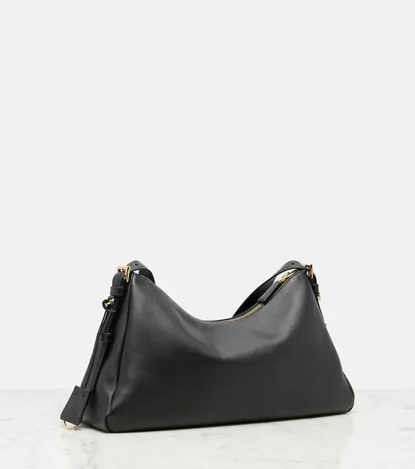 Prada Aimée Large Leather Shoulder Bag - Black