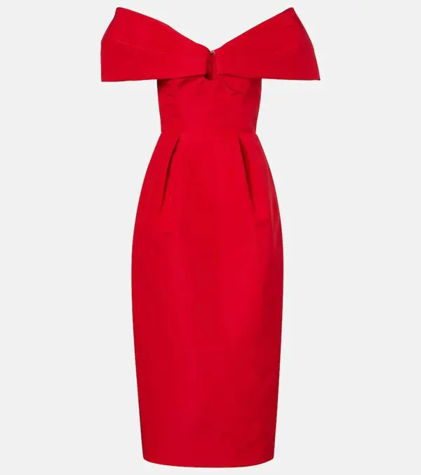 Carolina Herrera Off-shoulder Silk Maxi Dress