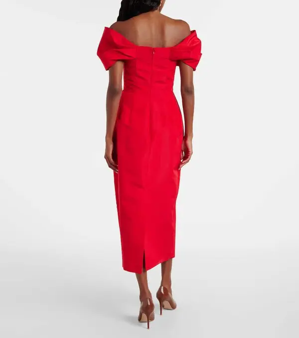 Carolina Herrera Off-shoulder Silk Maxi Dress