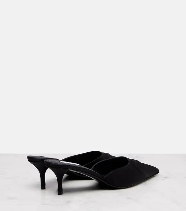 Alaïa Le Cœur 3d 55 Satin Mules - Black