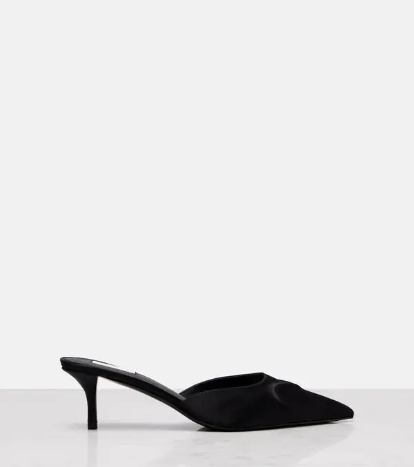 Alaïa Le Cœur 3d 55 Satin Mules - Black