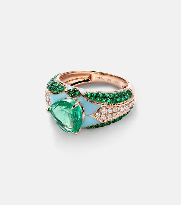 KAMYEN Oasis 18kt Rose Emerald, And Diamond Ring - Gold