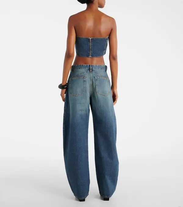 Alaïa Denim Crop Top