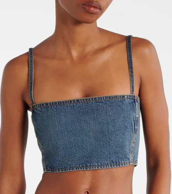 Alaïa Denim Crop Top