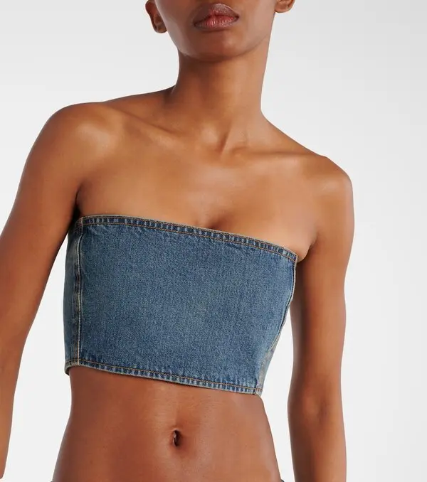 Alaïa Denim Crop Top