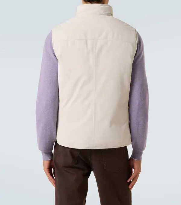 Brunello Cucinelli Suede Down Vest - Beige