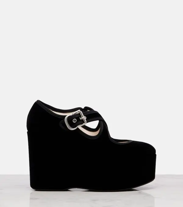 Alaïa Criss Cross 110 Velvet Wedges