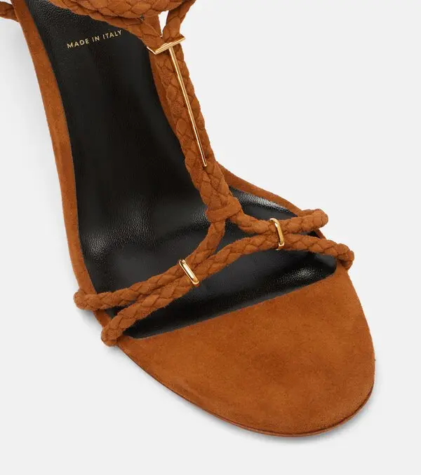 TOM FORD 85 Woven Suede Sandals