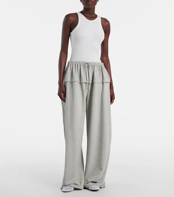 Alaïa Ruffled Cotton-blend Track Pants