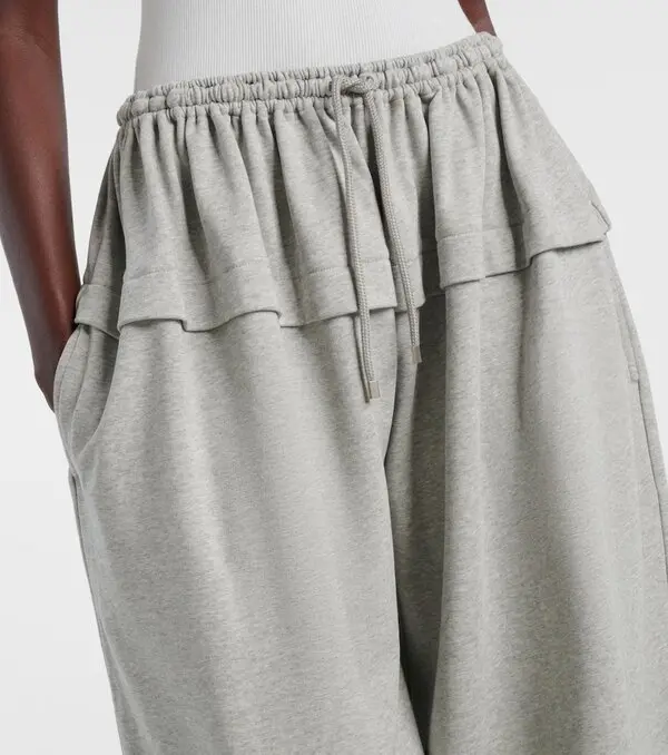 Alaïa Ruffled Cotton-blend Track Pants