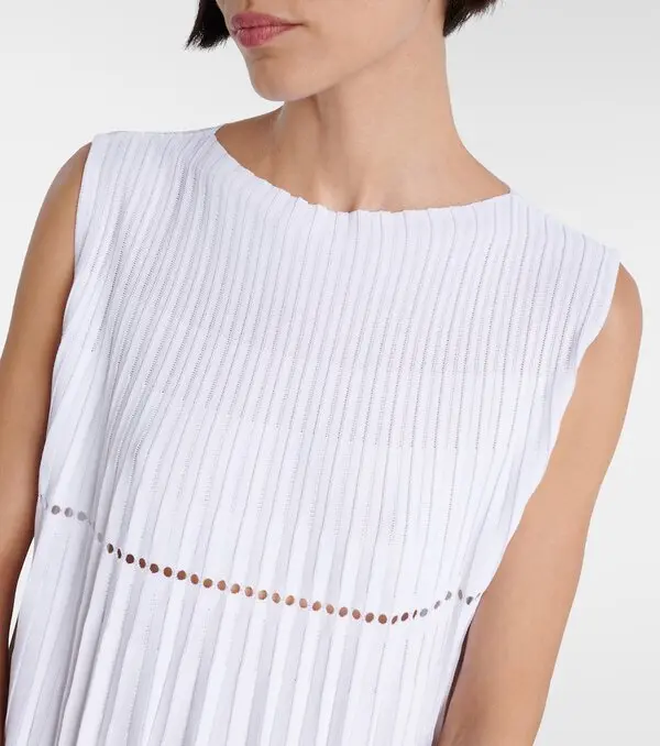 Alaïa Plissé Pointelle Minidress