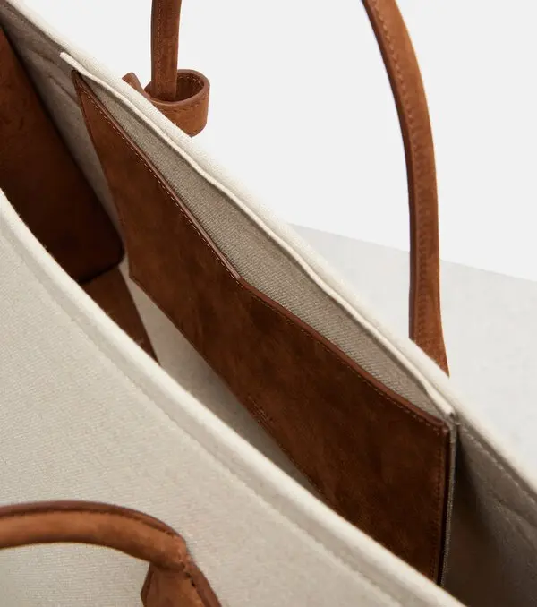 Alaïa Le Teckel Leather-trimmed Canvas Tote Bag - Beige